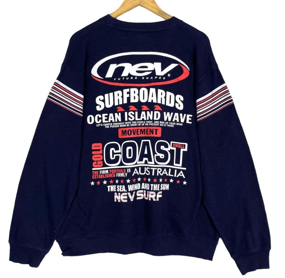 Nev Surf Sweatshirt Vintage Surfboards Ocean Island Crewneck (size L ...