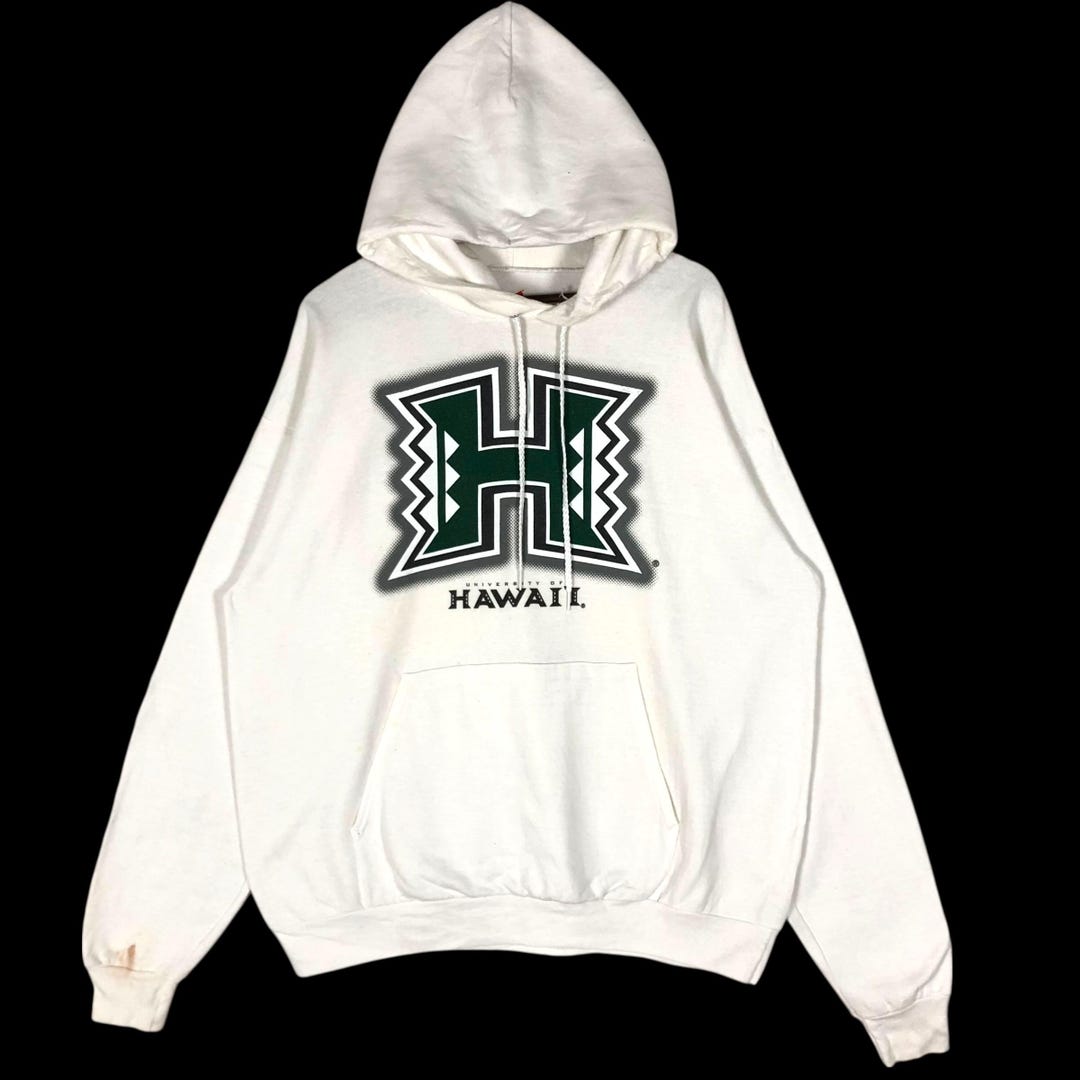 Vintage University of Hawaii Hoodie Pull Over Surf Style Hawaiian Shirt ...