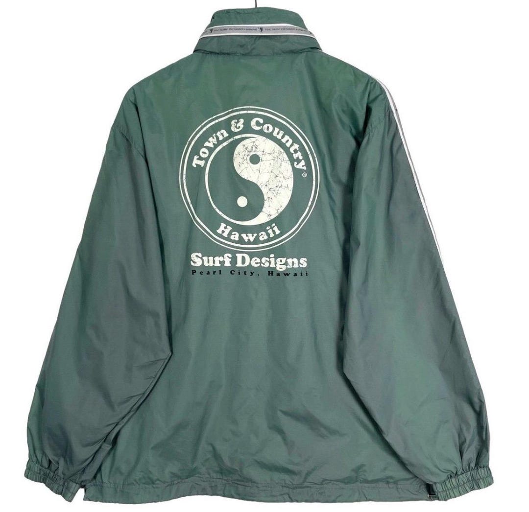 Vintage T&C Surf Style Hawaiian Jacket Windbreaker Surfboard Hoodie ...