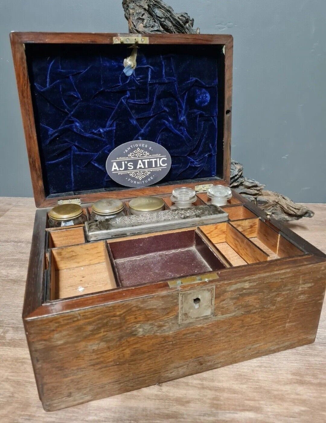Antique Rosewood Jewellery / Writing Box With Secret - Etsy