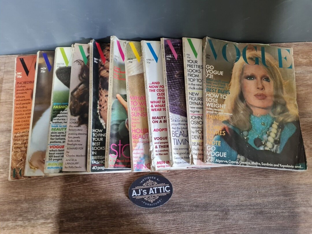 11 Vogue Magazines From 1973 - Etsy