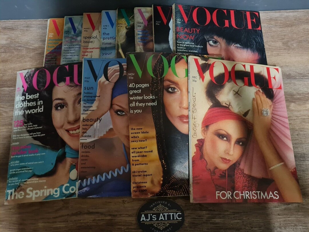 Vintage Selection of Vogue Magazines 1975 - Etsy