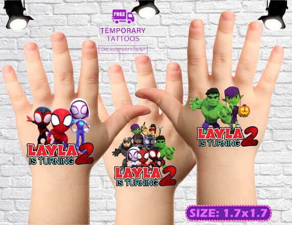 Spidey and His Amazing Friends Spidey Tattoos Spidey | Etsy