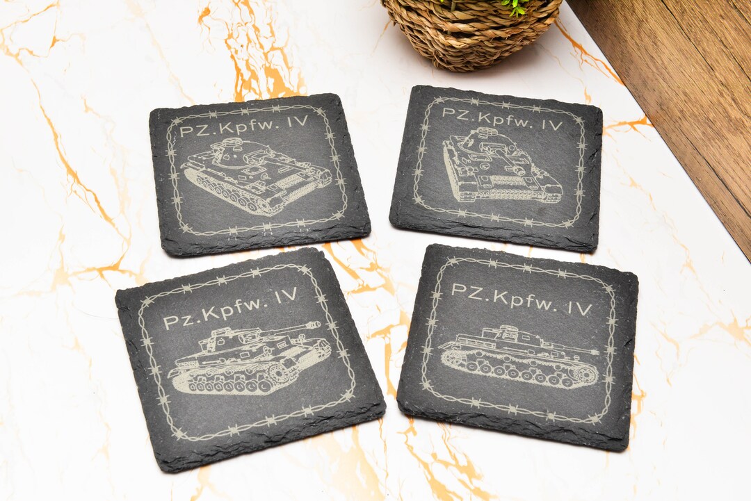 German Panzer Tank Slate Coaster, WWII Gift, Stone Drinks Coaster ...