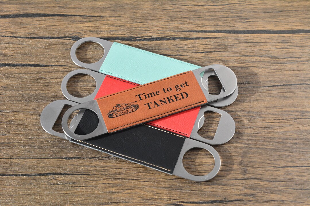 Military Tank Bottle Opener: Laser Engraved Leatherette Bar Tool - Etsy
