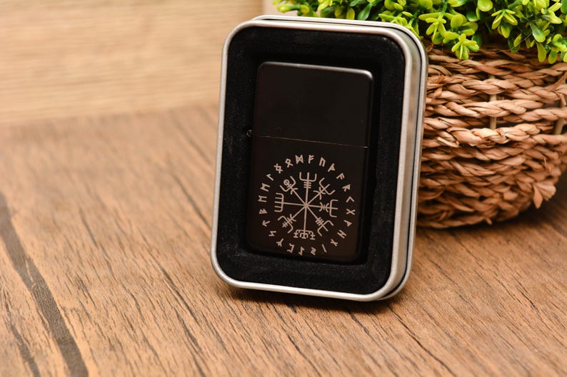 Vegvisir, the Viking Compass Laser Engraved Lighter, Petrol Style ...
