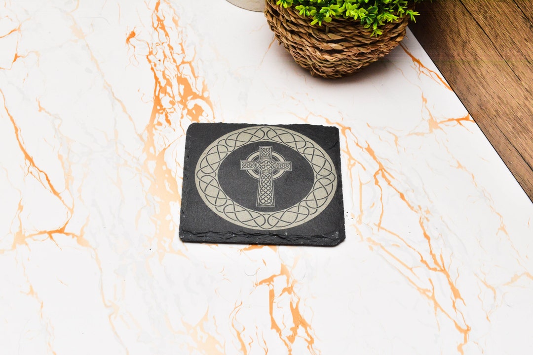 Celtic Symbol Slate Coaster, Celtic Cross/ Irish Cross Placemat, Celtic ...