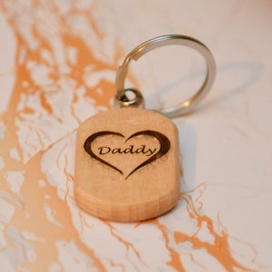Fathers Day Wooden Keyring Gift. Personalised Small Gift From Children ...