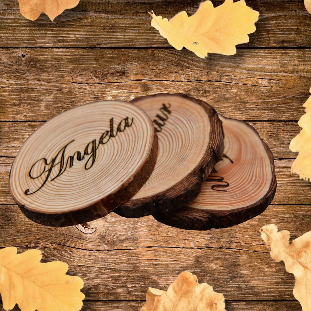 Rustic Wedding Table Decor Place Setting Coasters Cottage Theme Wedding ...