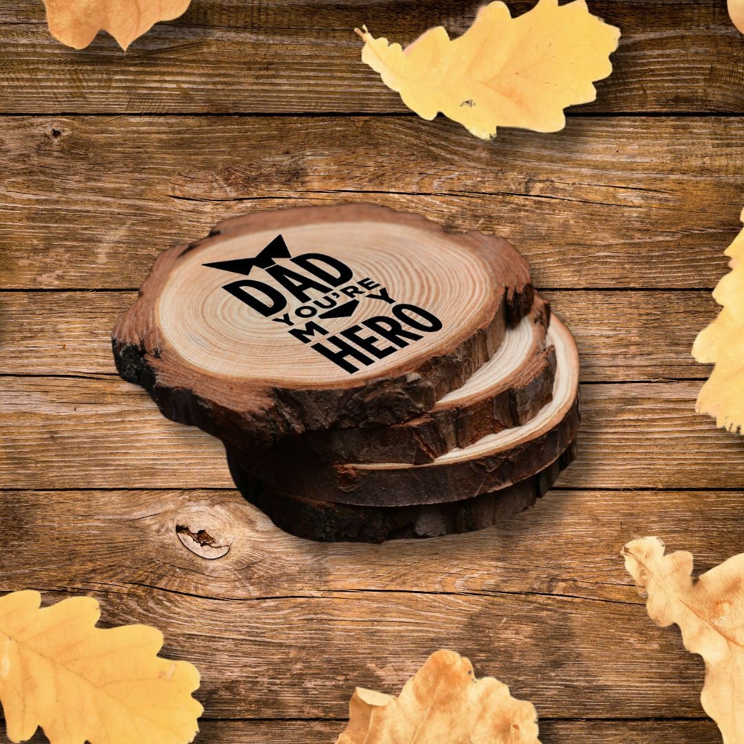 Fathers Day Hero Dad Coaster, Rustic Fathers Day Coaster, Unique ...