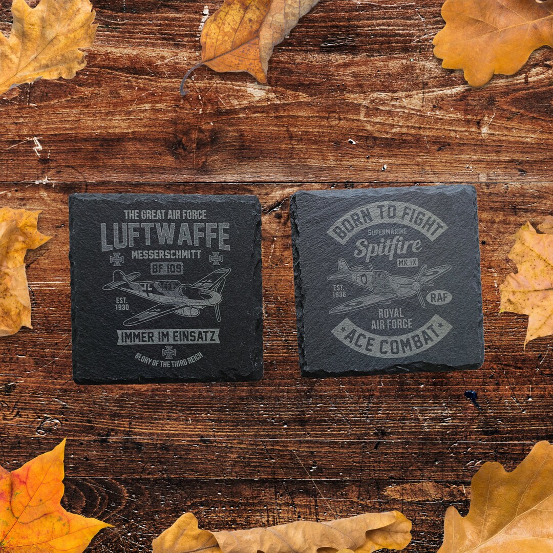 Slate WW2 Aircraft Coasters. Gaming Coasters. World War 2 Fighter Plane ...