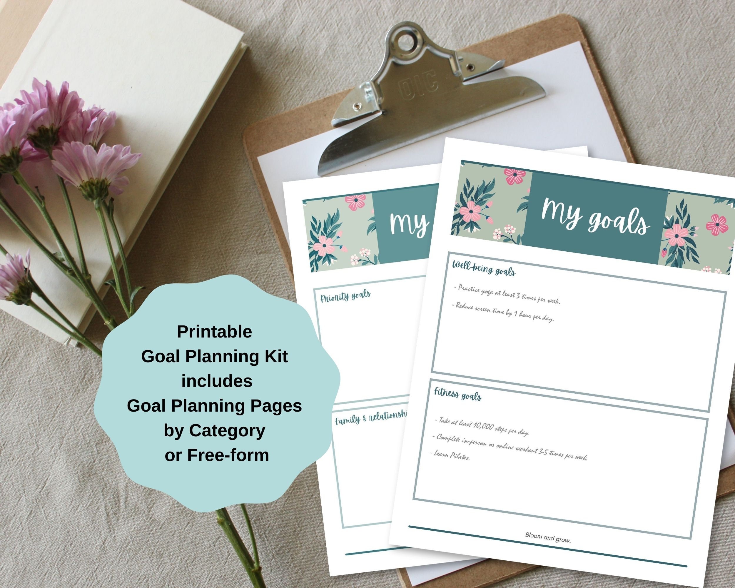 Printable Goal Setting Kit Goal Tracking Annual Monthly - Etsy