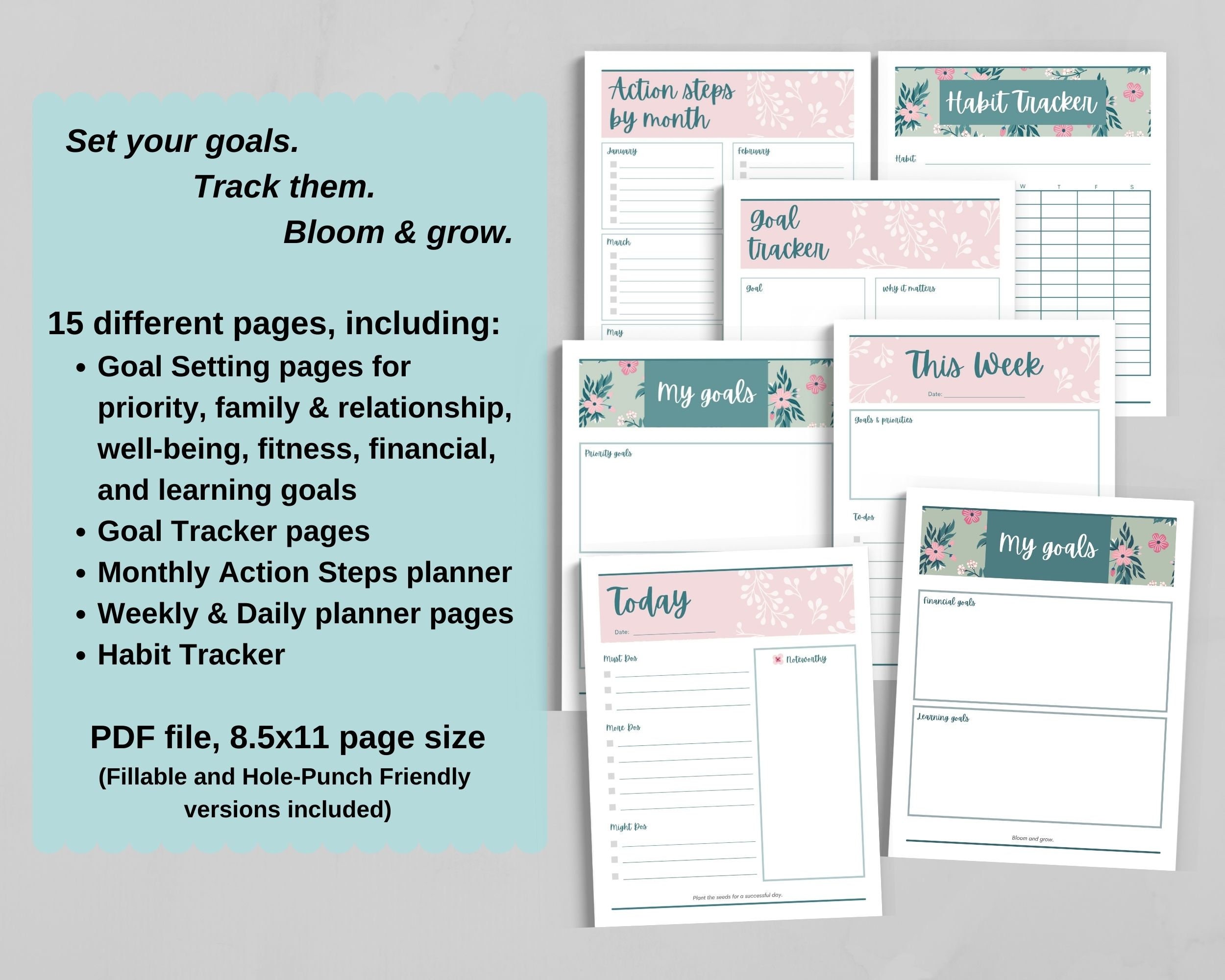 Printable Goal Setting Kit Goal Tracking Annual Monthly - Etsy