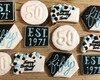 50th Birthday Cookies for Women - Etsy