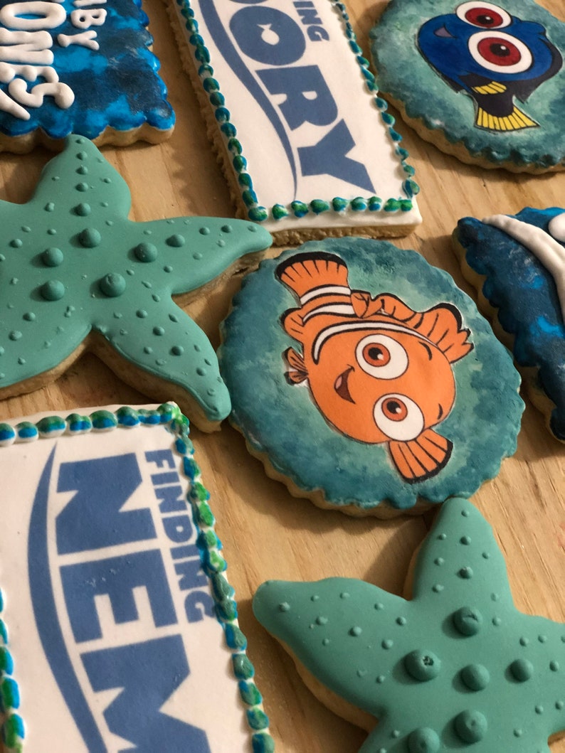 Finding Nemo/dory Gender Reveal Cookies - Etsy