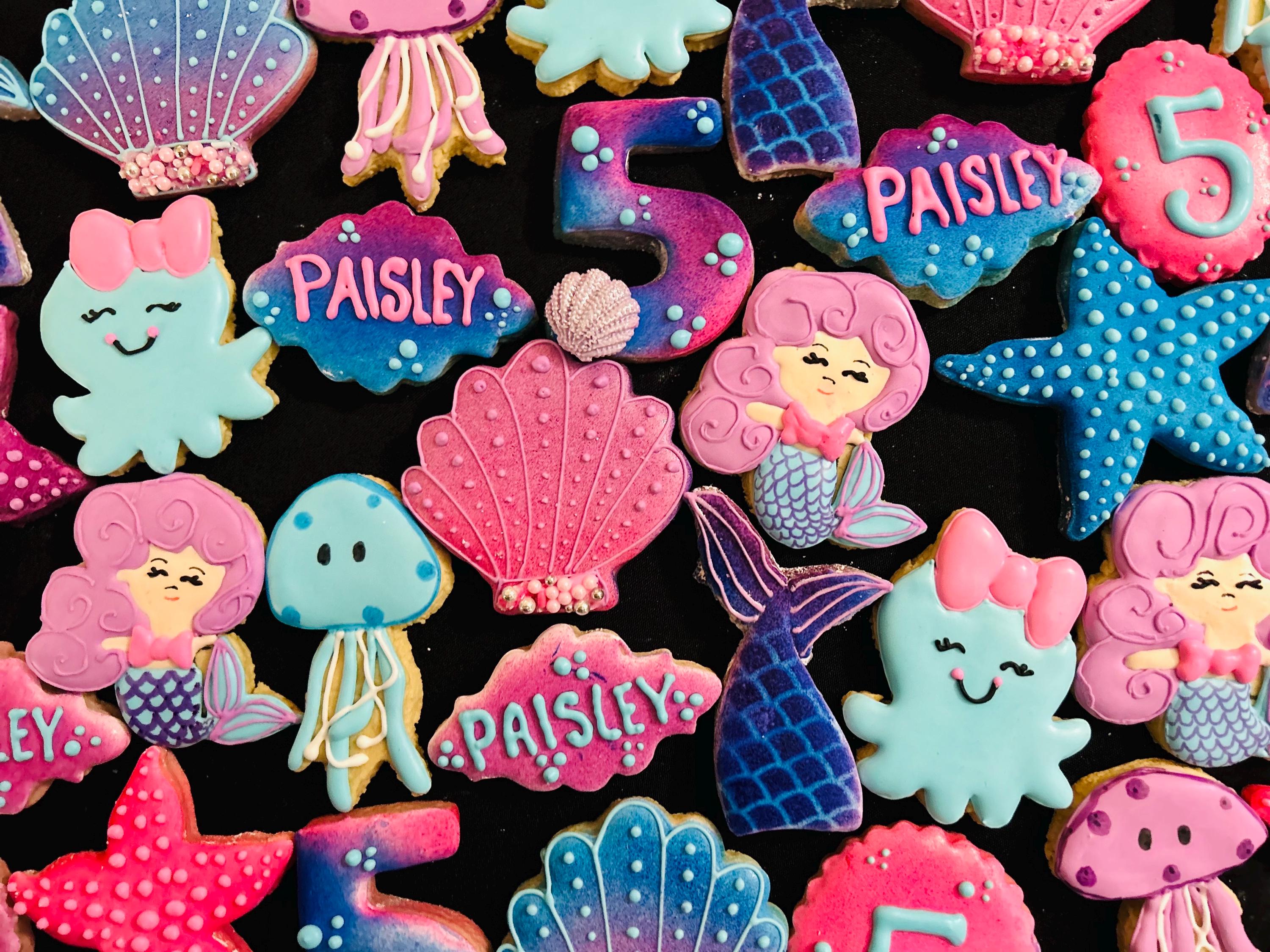 Mermaid Theme Cookies: Custom Sugar Cookies, 1 Dozen - Etsy