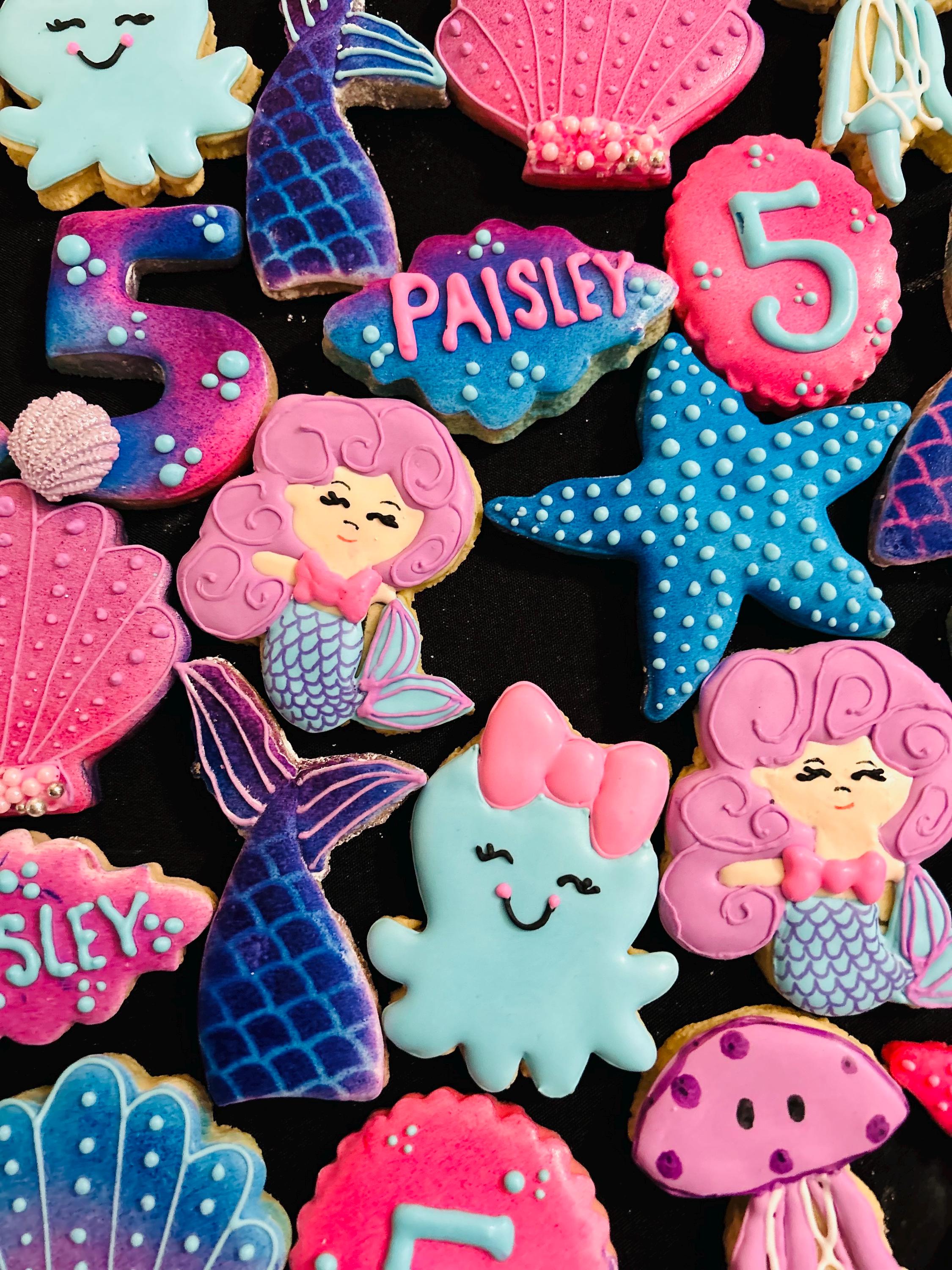 Mermaid Theme Cookies: Custom Sugar Cookies, 1 Dozen - Etsy