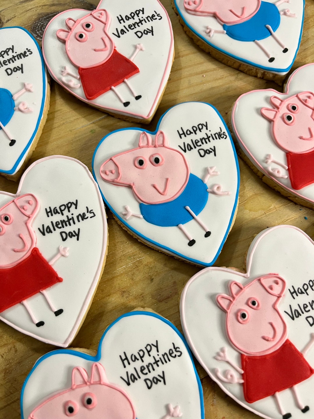 Peppa Pig Valentines Day Cookies - Etsy