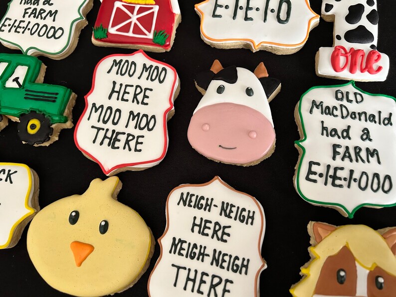 Farm Sugar Cookies, Farm Cookies, Farm Birthday, Barnyard Birthday ...