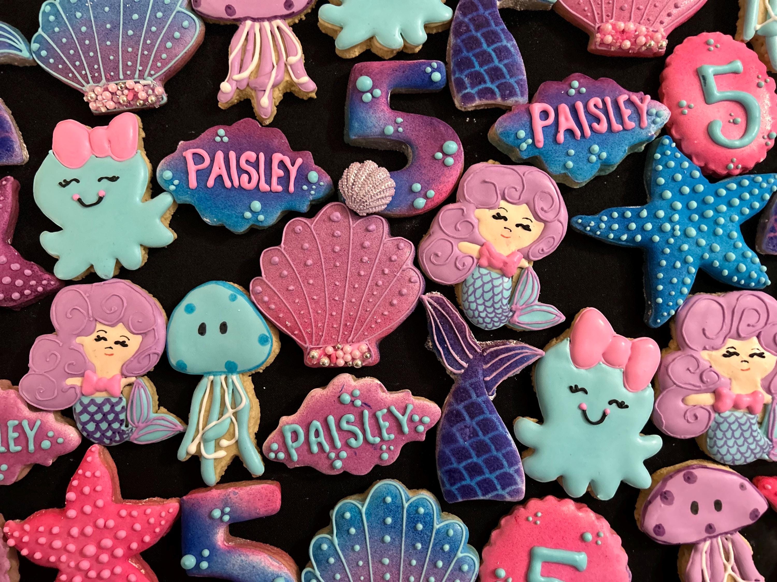 Mermaid Theme Cookies: Custom Sugar Cookies, 1 Dozen - Etsy