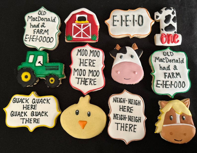 Farm Sugar Cookies, Farm Cookies, Farm Birthday, Barnyard Birthday ...