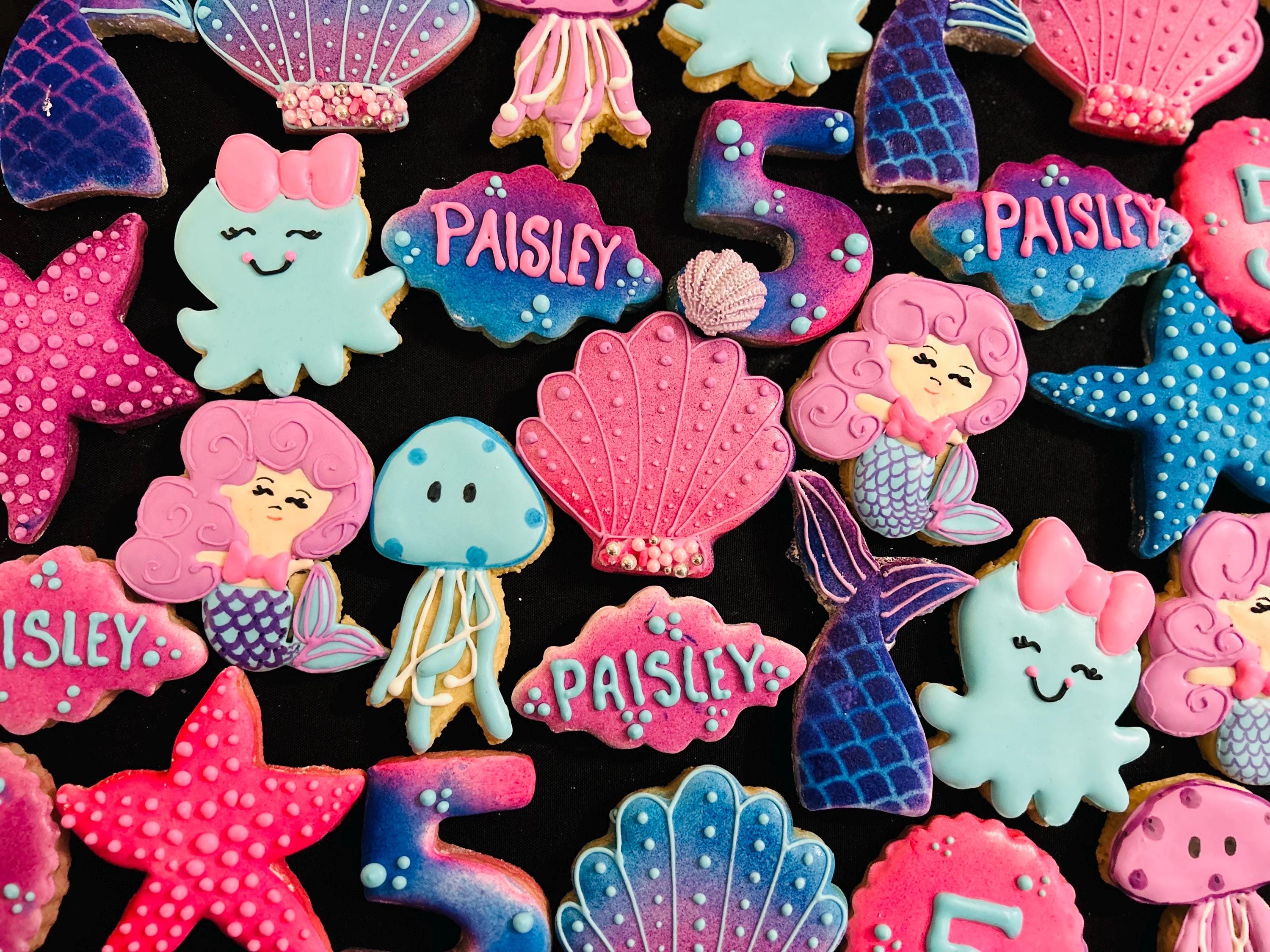 Mermaid Theme Cookies: Custom Sugar Cookies, 1 Dozen - Etsy