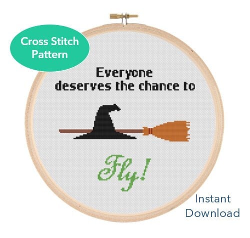 Wicked Cross Stitch Pattern, Musical Theatre Embroidery (digital ...