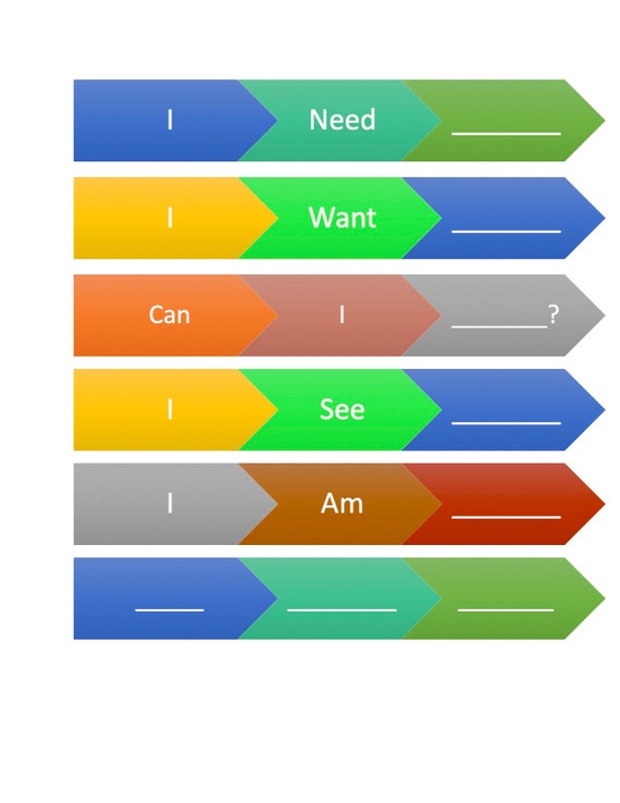Visual Sentence Strips - Etsy