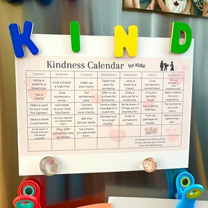 Kindness Calendar for Kids green Kids' Acts of - Etsy