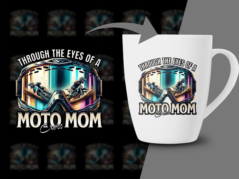 Motocross Mom Digital Art PNG, Dirt Bike Racing Print, Mother's Day ...