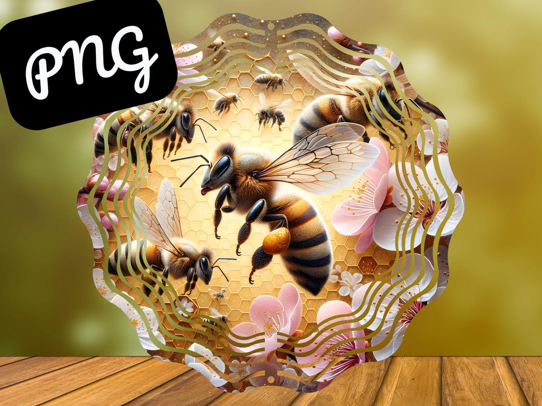 Beekeeping Flower Honey Bees Art, Floral Honeycomb Wall Decor, Bee Lover Digital Art, Bee Themed ...