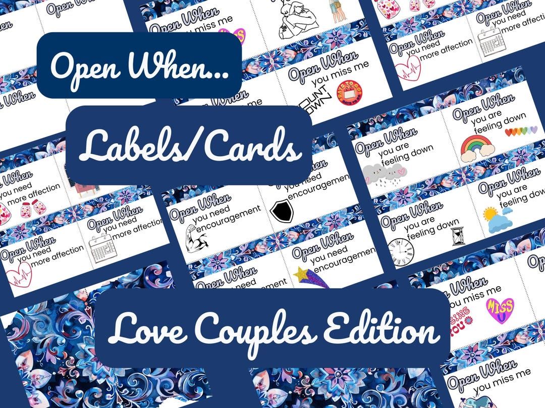 Open When Love Letters Kit Digital Printable, Christmas Couple Gift ...