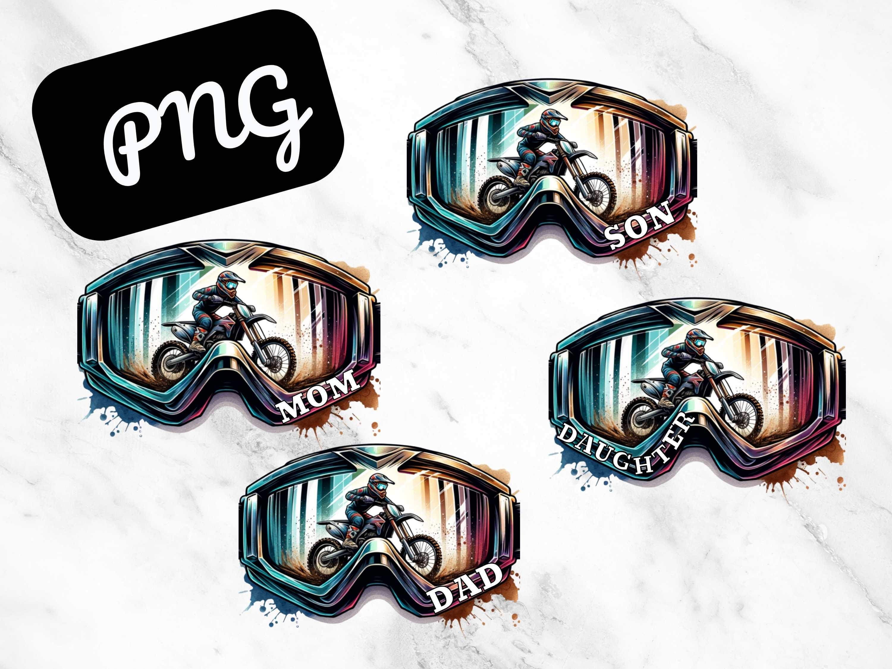 Motorcycle Dad, Mom, Son, Daughter Digital Pngs, Motocross Goggle ...