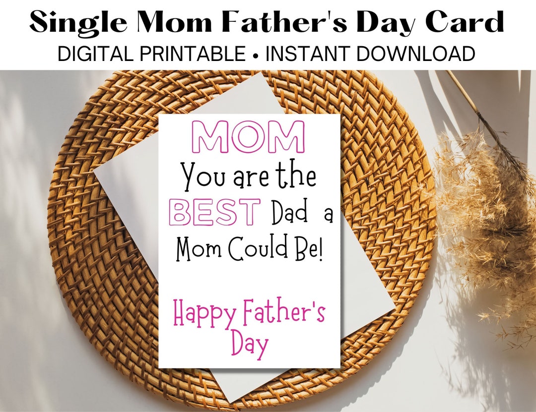 Father's Day Card for Mom, Digital Printable Instant Download, Best Mom ...
