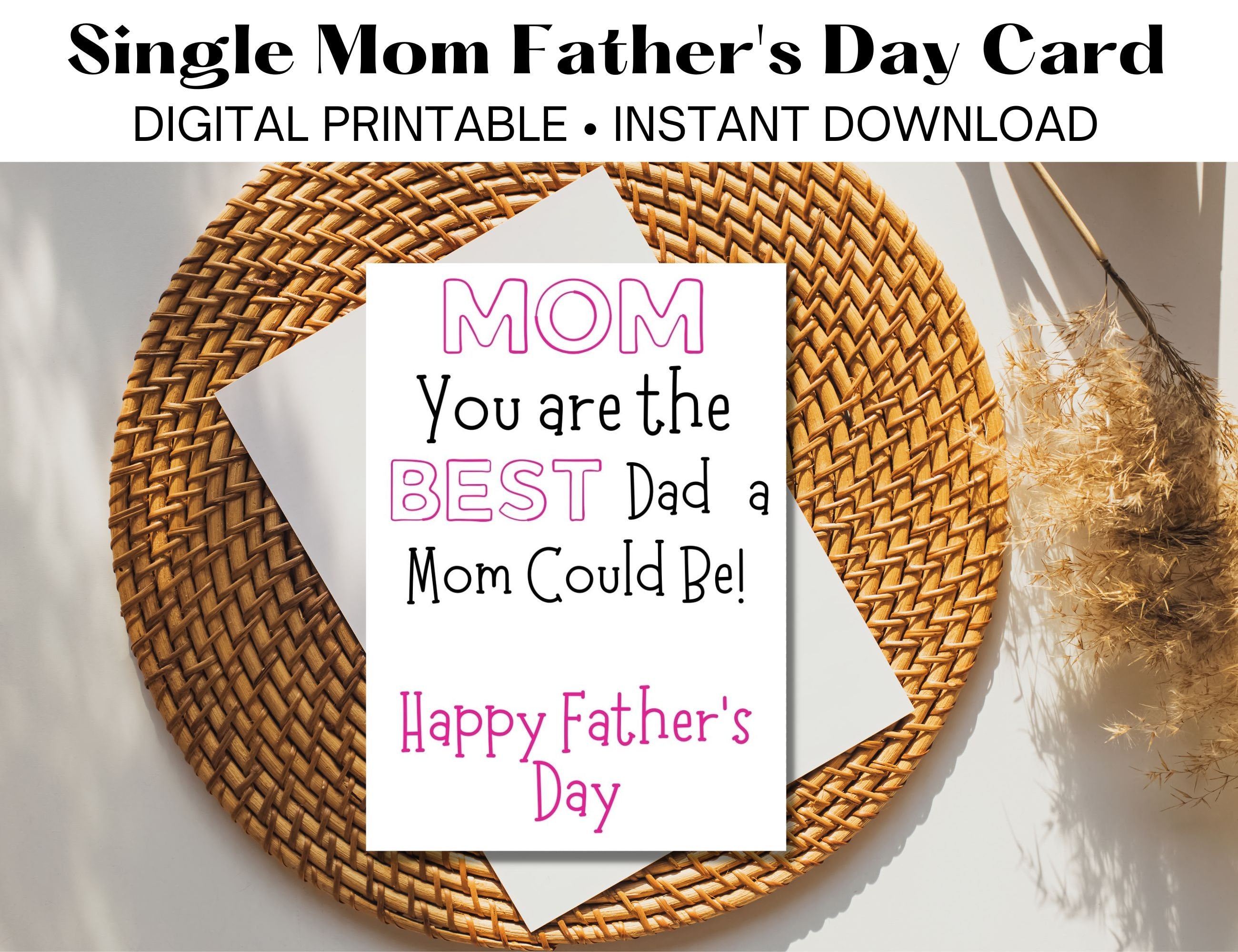 Father's Day Card for Mom, Digital Printable Instant Download, Best Mom ...