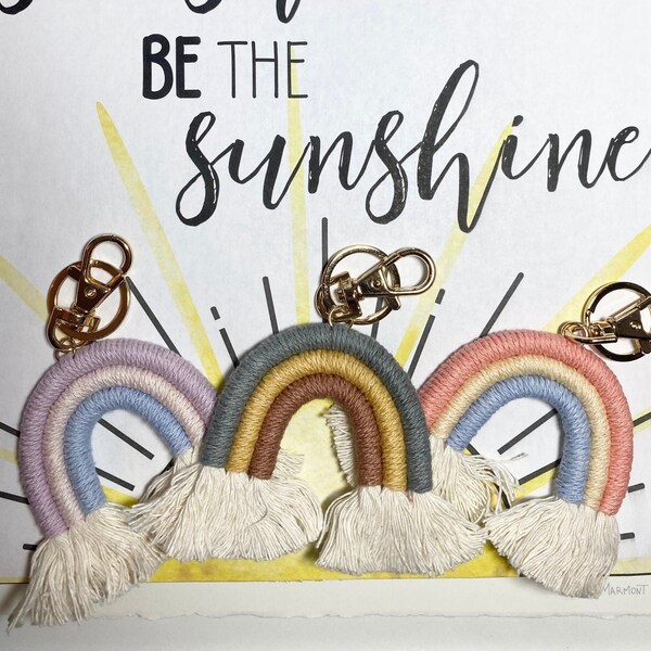 Rainbow Keychain - Etsy