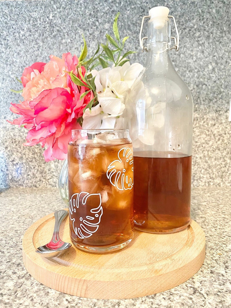 Monstera Beer Can Glass Iced Coffee Glass Soda Can Glass - Etsy