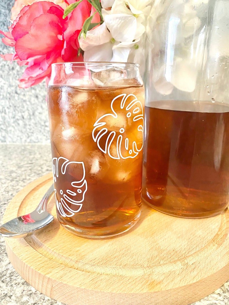 Monstera Beer Can Glass Iced Coffee Glass Soda Can Glass - Etsy