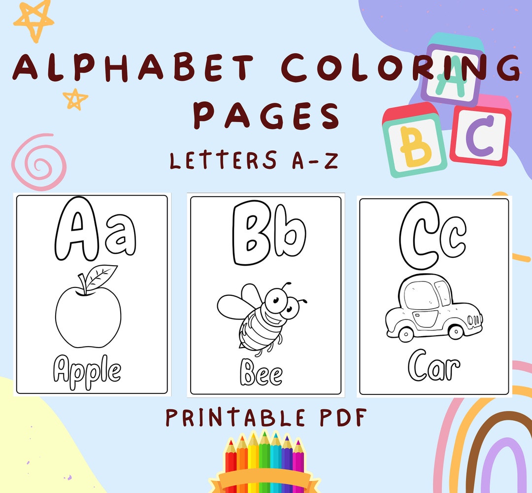 Alphabet Coloring Pages for Kids- Printable ABC Coloring Book ...