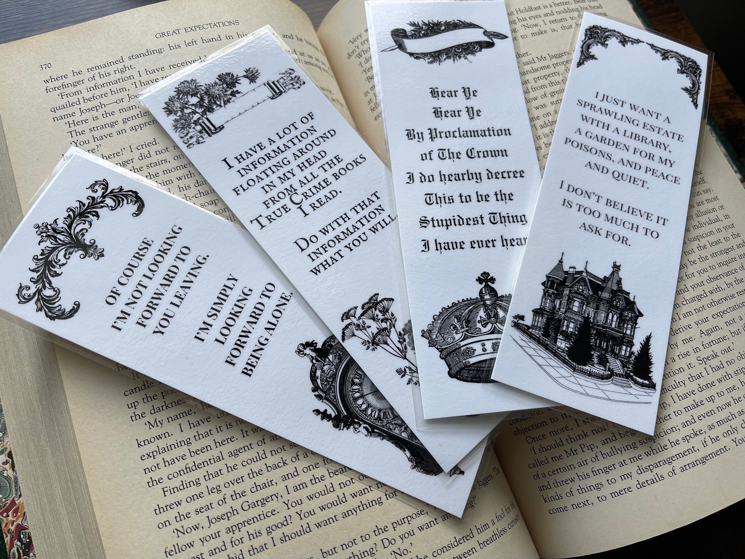 Snarky Laminated Bookmarks - Funny Reader Gift, Sassy Quotes (4 Pack ...