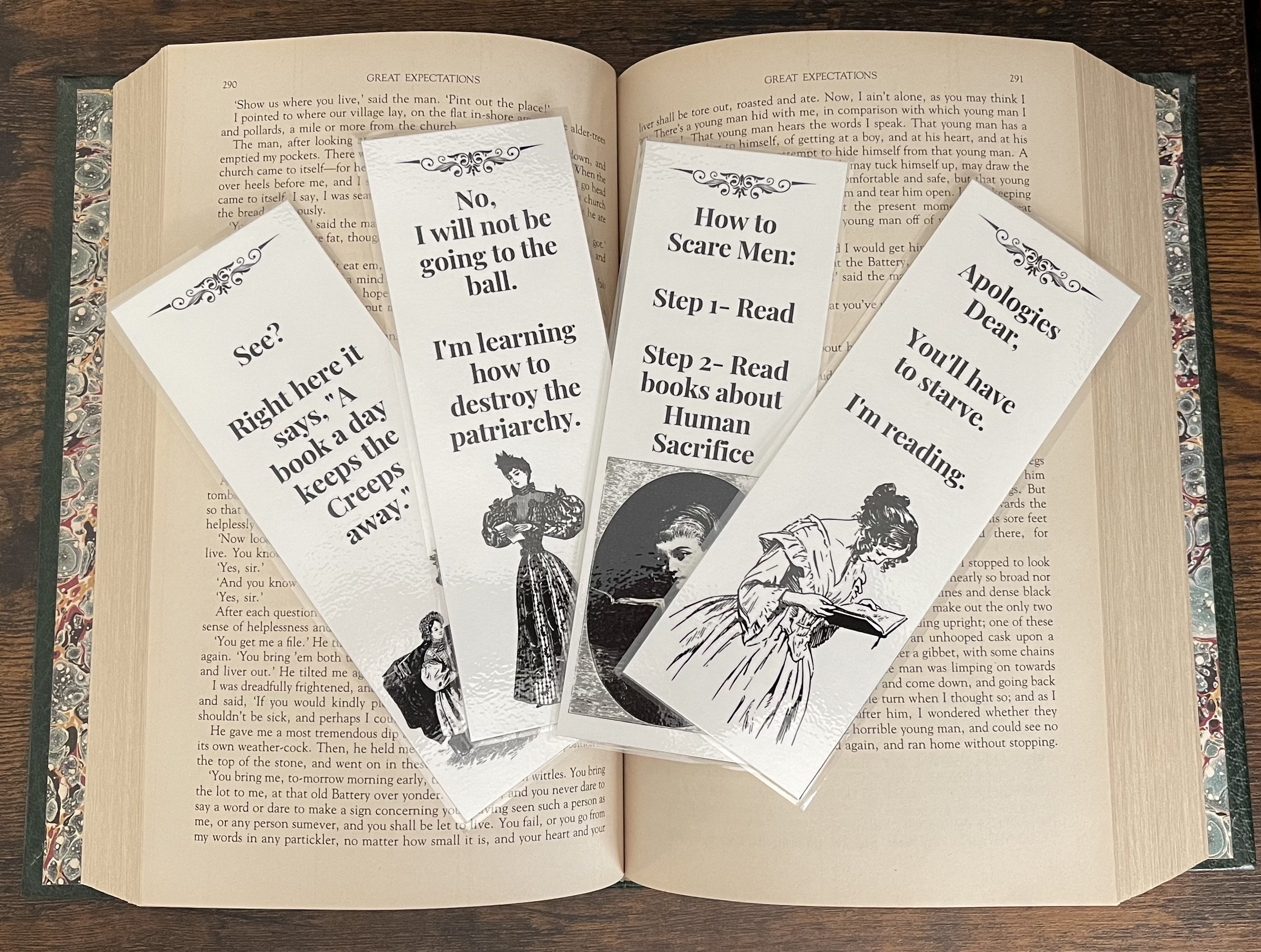 Snarky Victorian Bookmarks - Funny Reader Gift, Set of 4 - Etsy