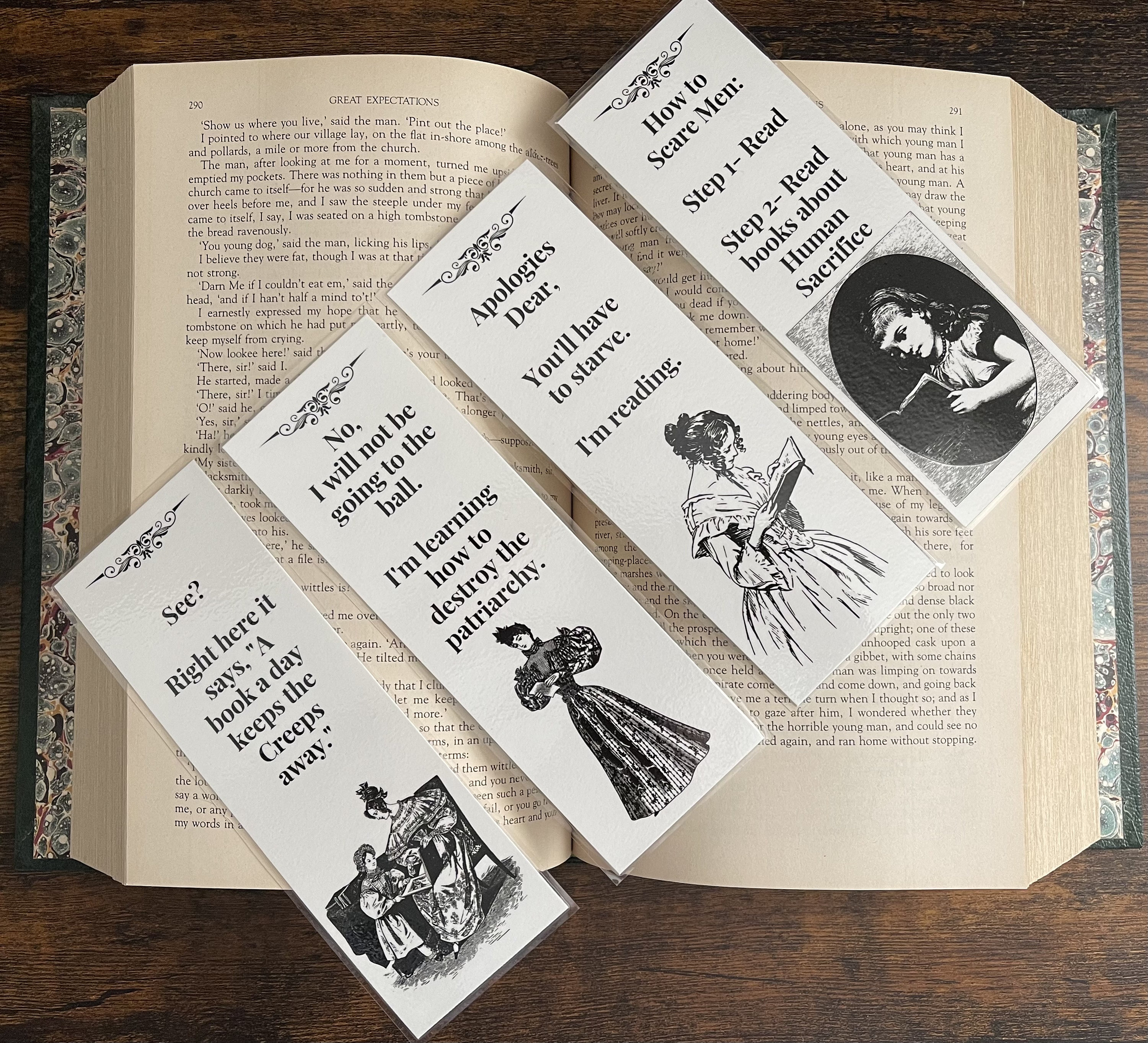 Snarky Victorian Bookmarks - Funny Reader Gift, Set of 4 - Etsy
