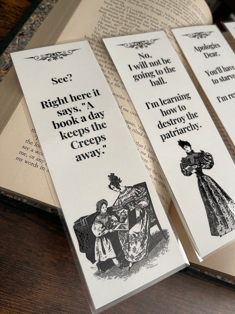 Snarky Victorian Bookmarks - Funny Reader Gift, Set of 4 - Etsy