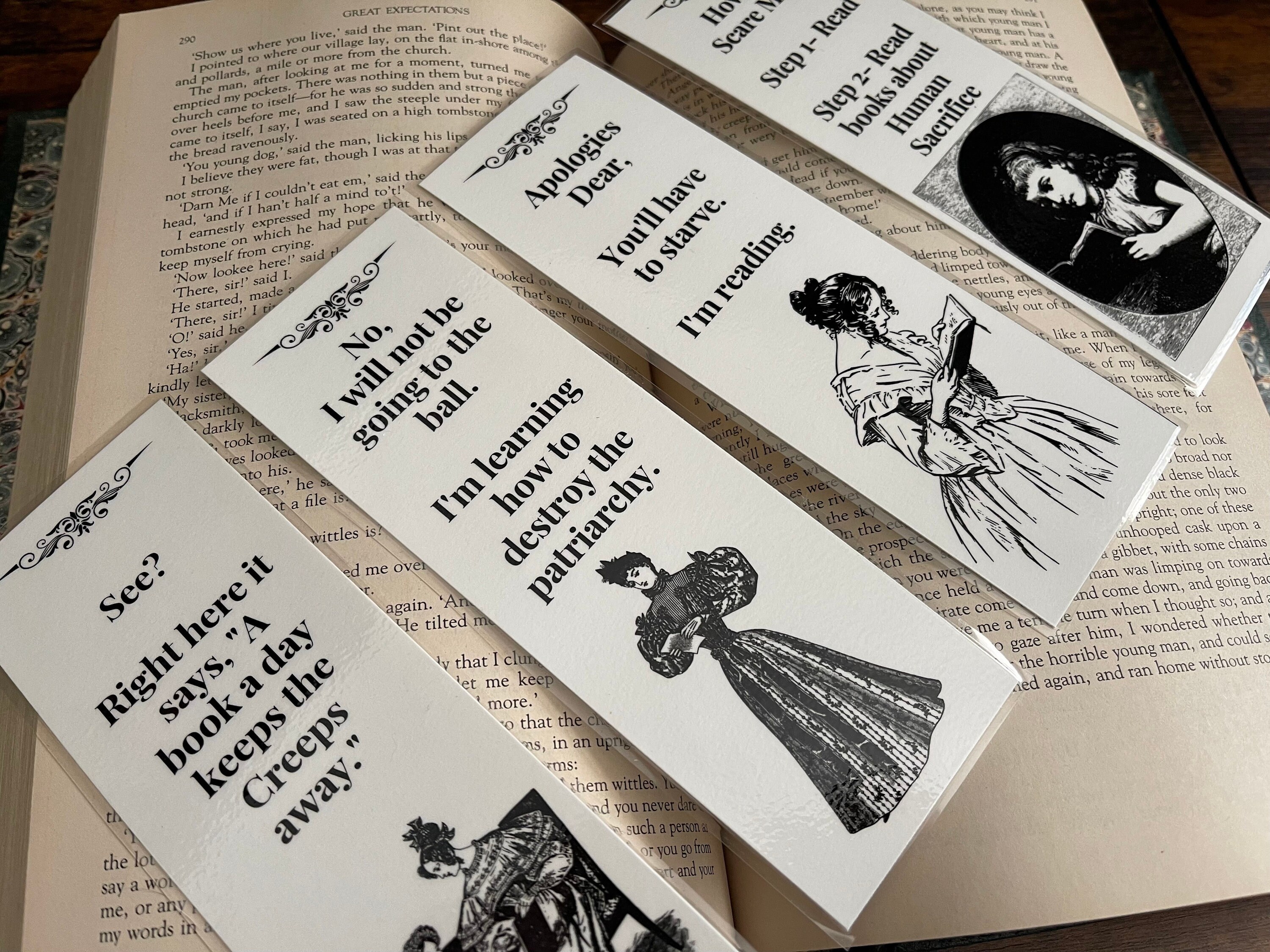 Snarky Victorian Bookmarks - Funny Reader Gift, Set of 4 - Etsy