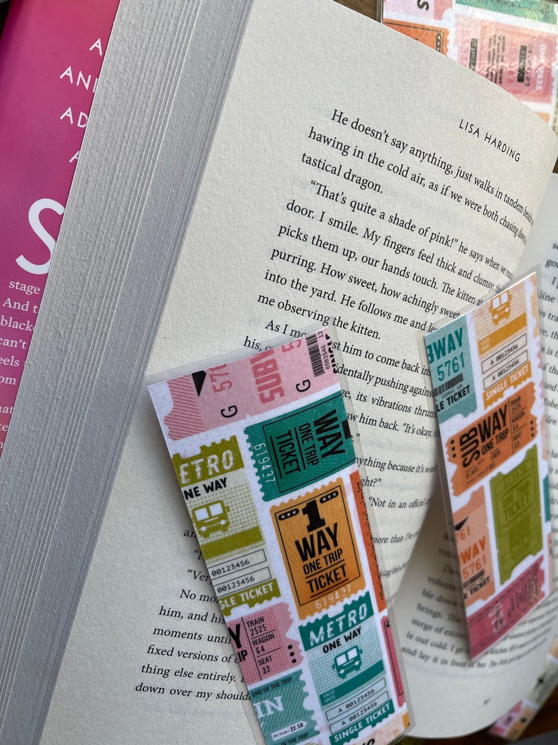 Travel Lover Laminated Bookmarks, Ticket Stub Bookmarks, Gift for Book ...