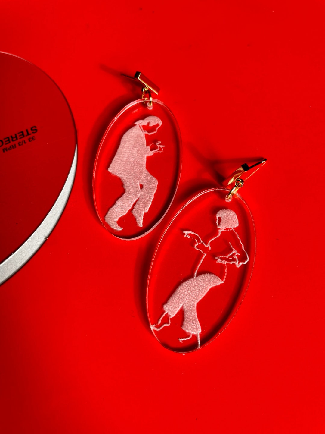 Earrings Pulp Fiction Jewelry for Her Gold Gift Box Movie Lover ...