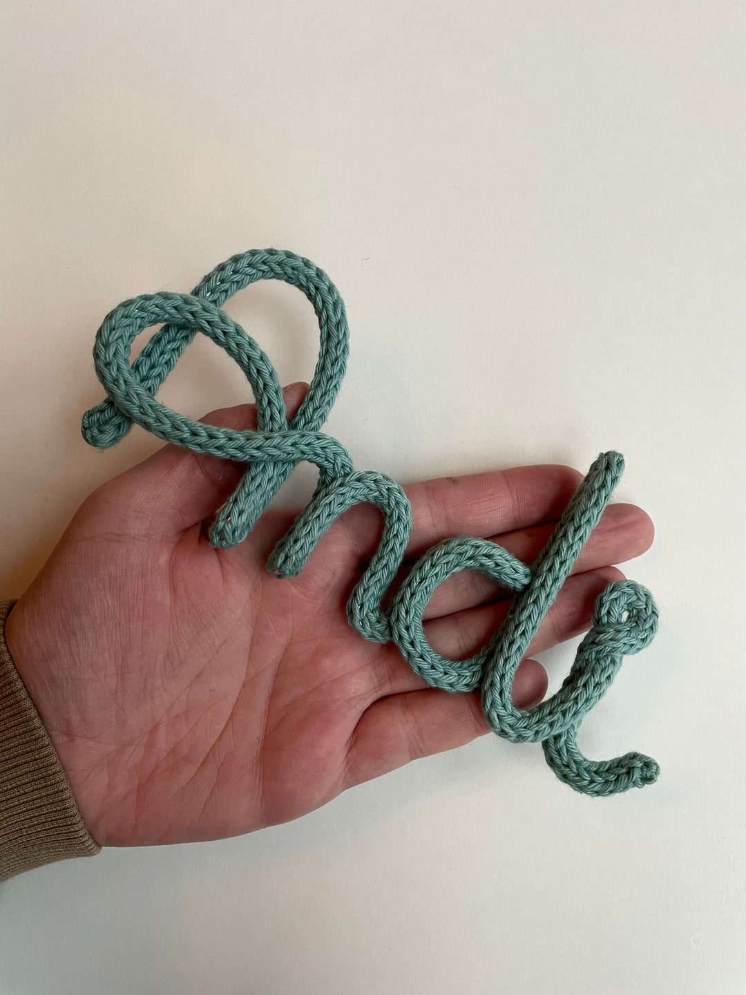 Knitted Name mini, Name Tag, Knitted Name, Crocheted Name, Knitted Name ...