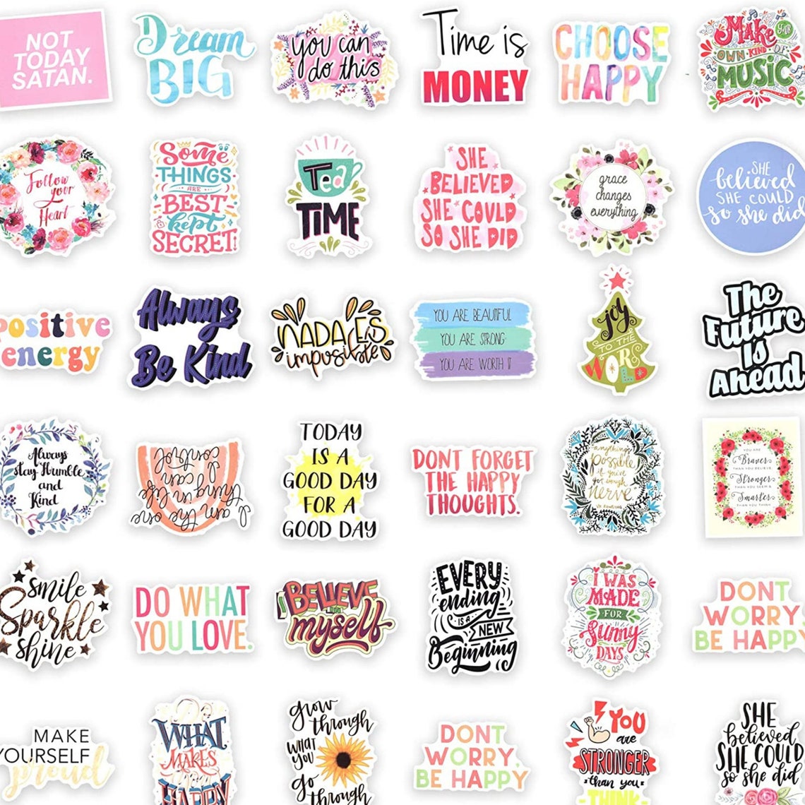 Inspirational Quote Stickers 100pcs Motivational Stickers for - Etsy