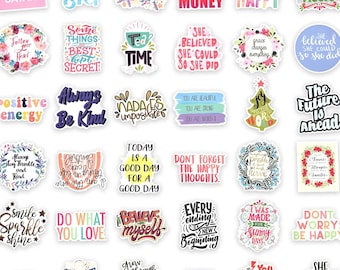 Small Word Stickers White Matte Word Stickers Phrases - Etsy
