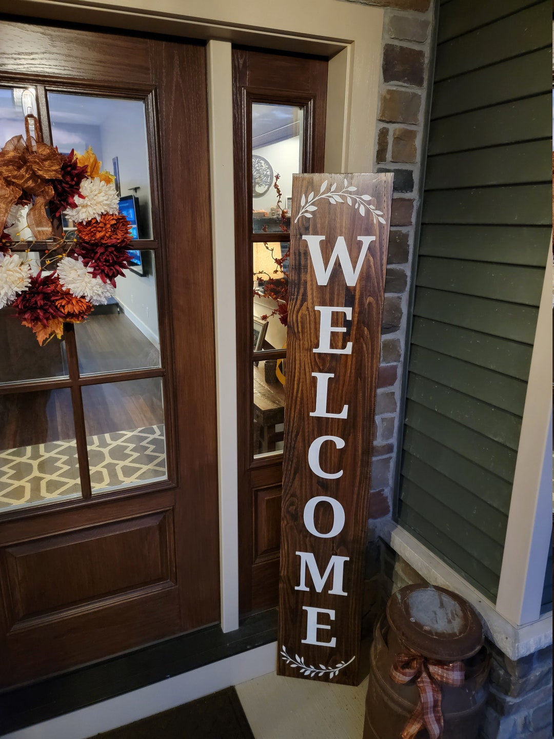 12 in Custom Outdoor Welcome Sign, Vertical Entry Sign - Etsy